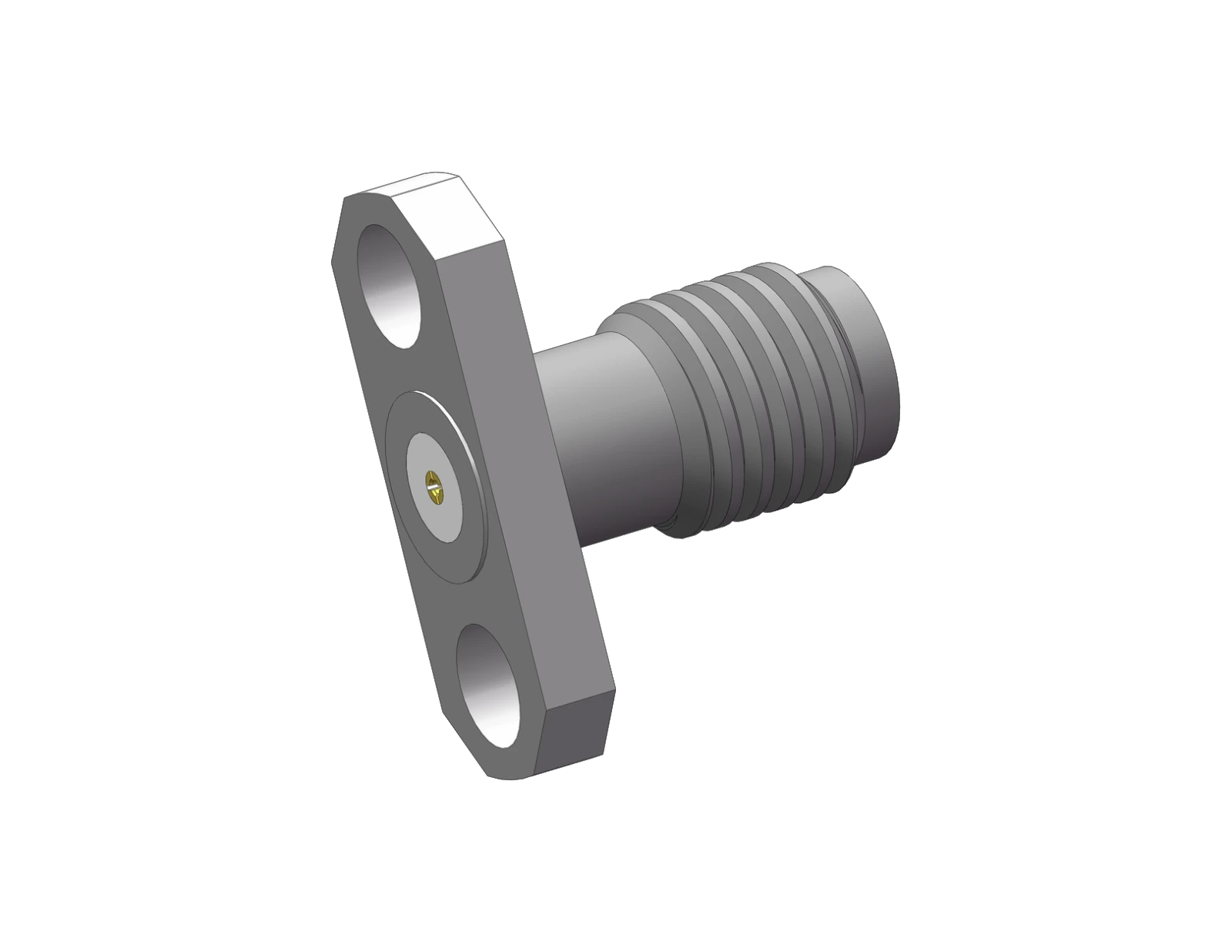SSMA Female 2-Hole Flange Mount RF Connector – Field Replaceable, 8.3mm ...